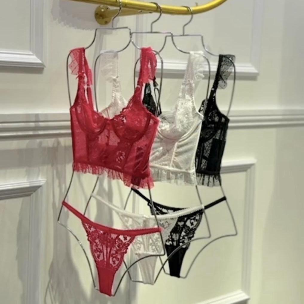 Rachel Lace Polka Dot Corset Knicker Set – The Fashion Bible