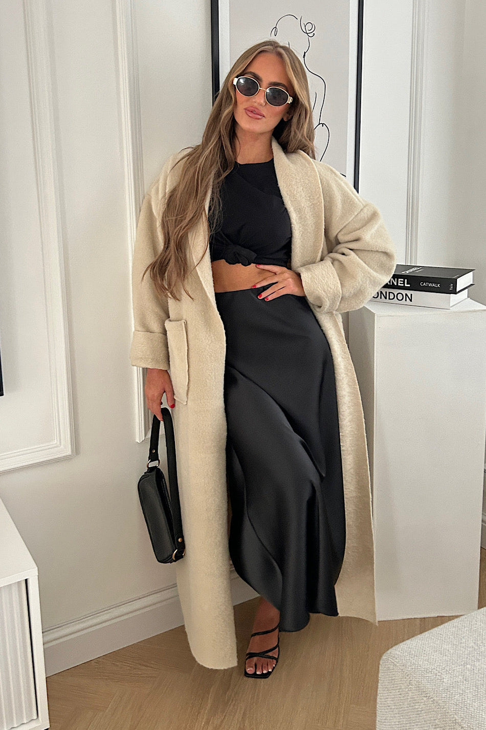 Demi Beige Fluffy Maxi Coat – The Fashion Bible