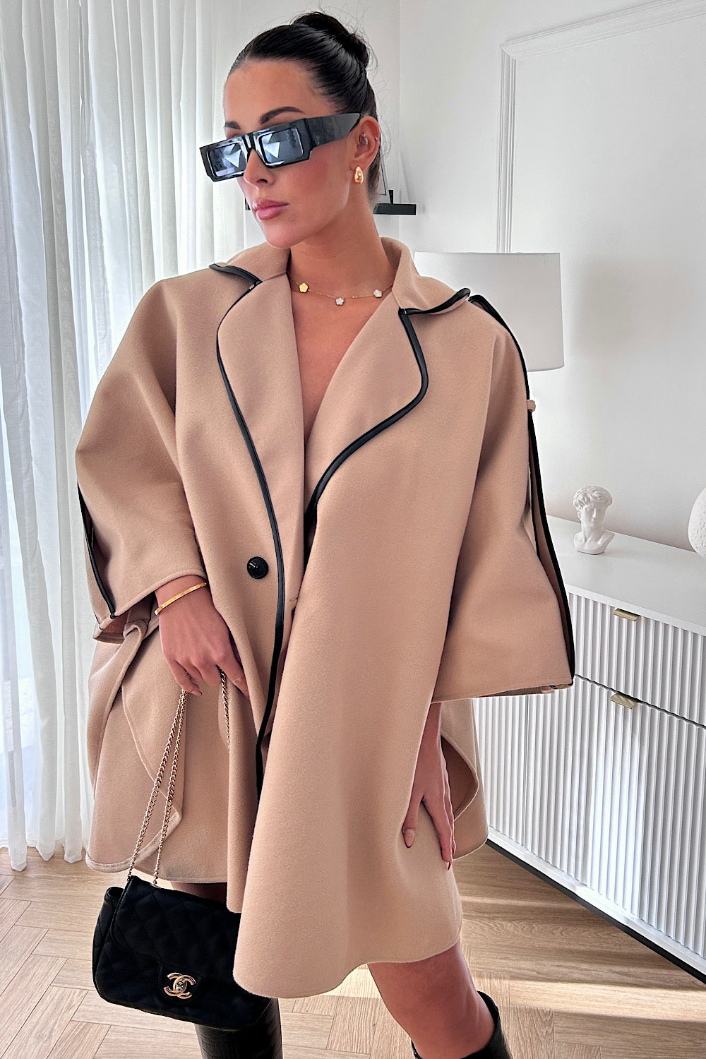 Layla Beige Cape Coat – The Fashion Bible
