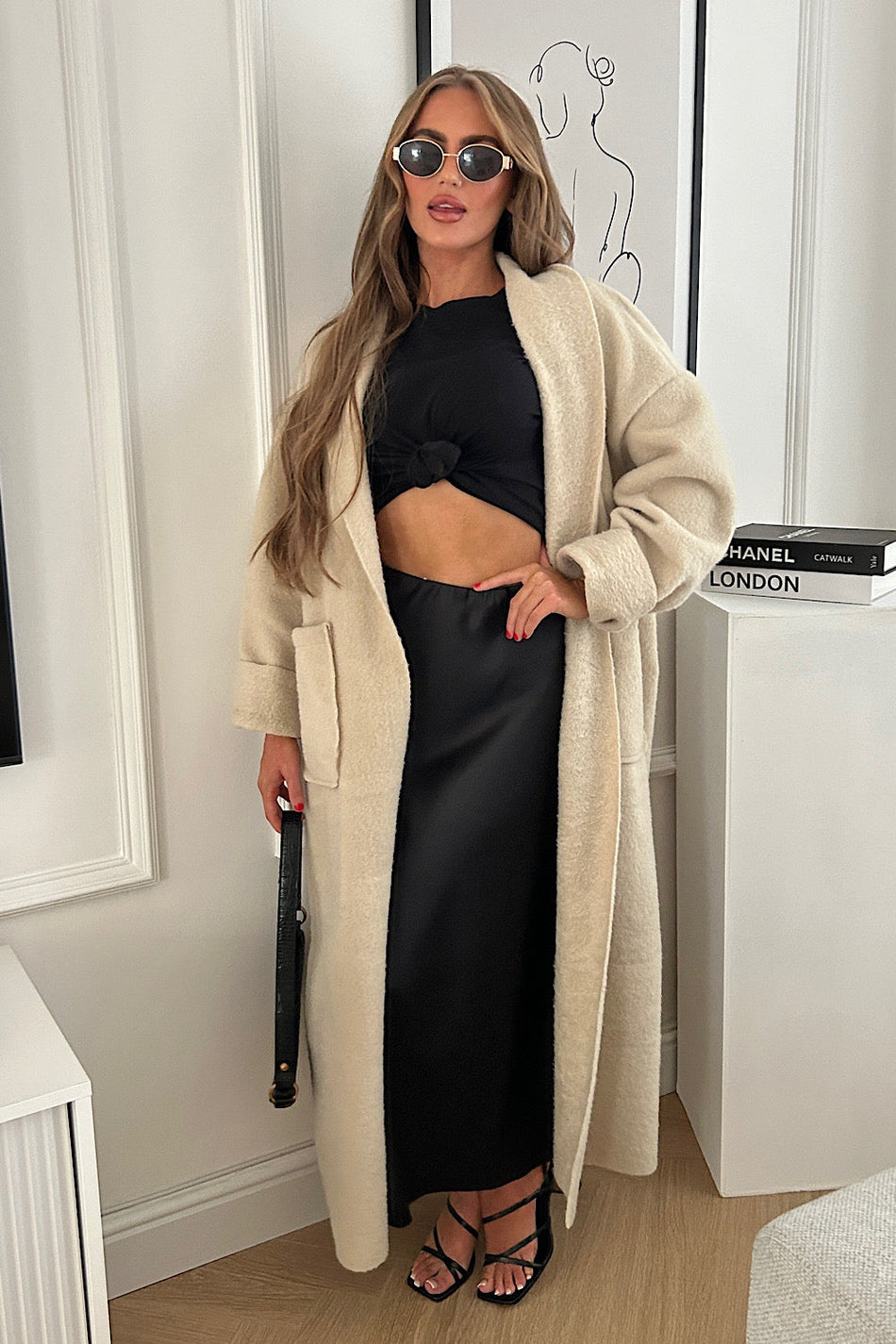 Demi Beige Fluffy Maxi Coat – The Fashion Bible