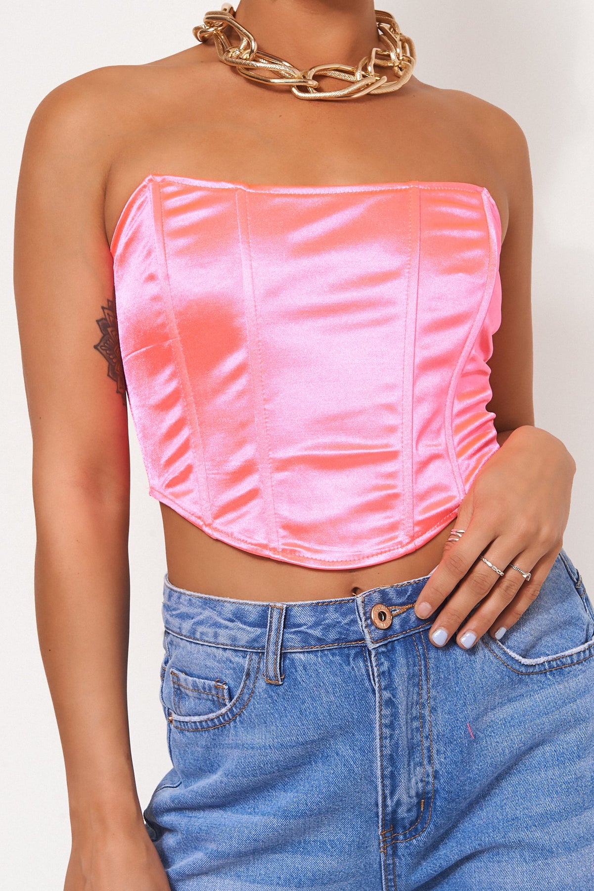 Neon Pink Satin Corset Top – The Fashion Bible